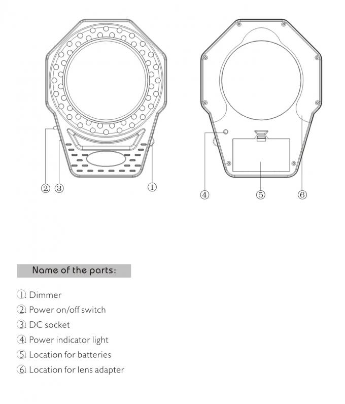 ABS Black Led On Camera Light Ultra Bright Ring Light For Beauty Eye Effect